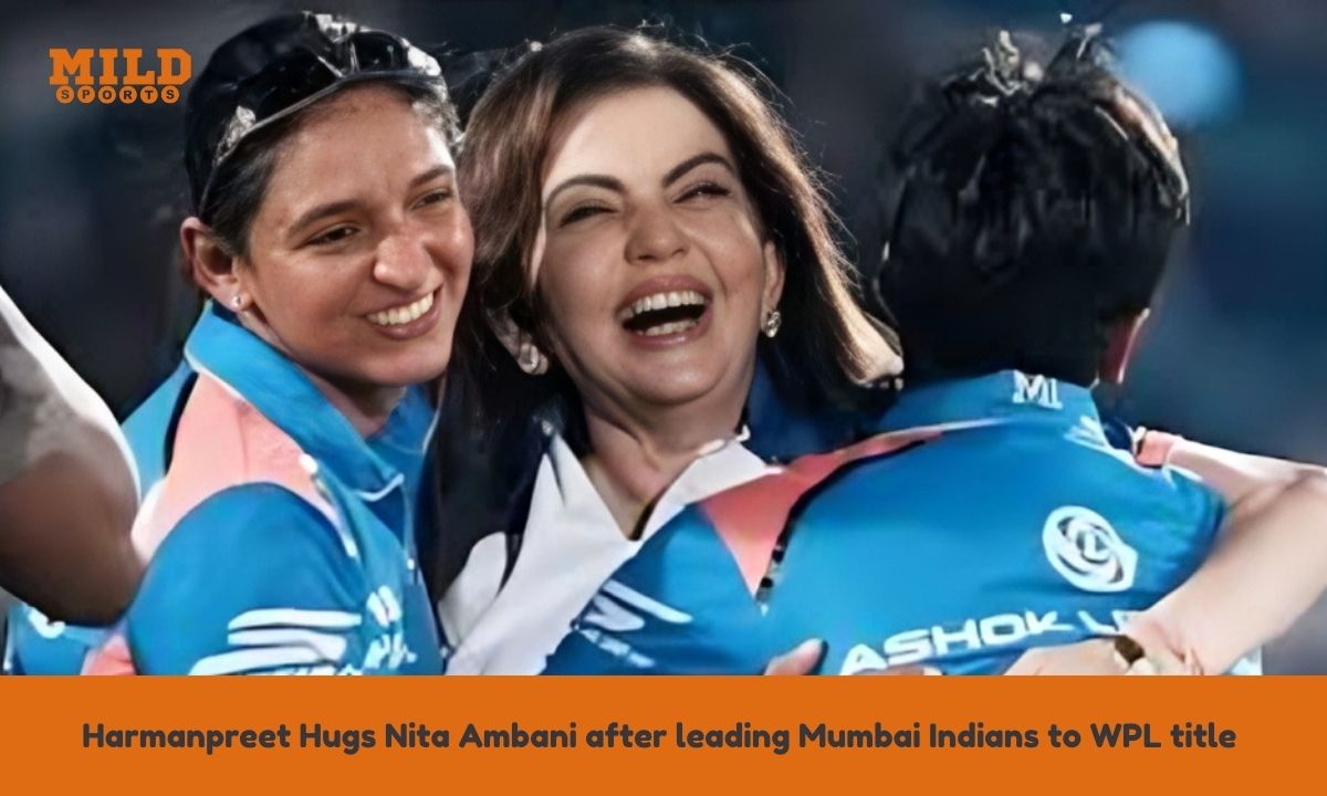 Harmanpreet Hugs Nita Ambani after leading Mumbai Indians to WPL title